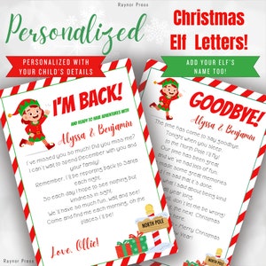 PERSONALIZED Girl Elf Arrival Letter and Elf Goodbye Letter Girl Elf ...
