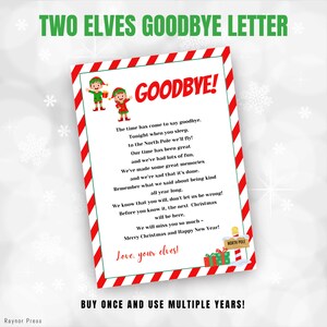 I'm Back Christmas Elf Arrival Letter and Goodbye Letter Printable Kit ...
