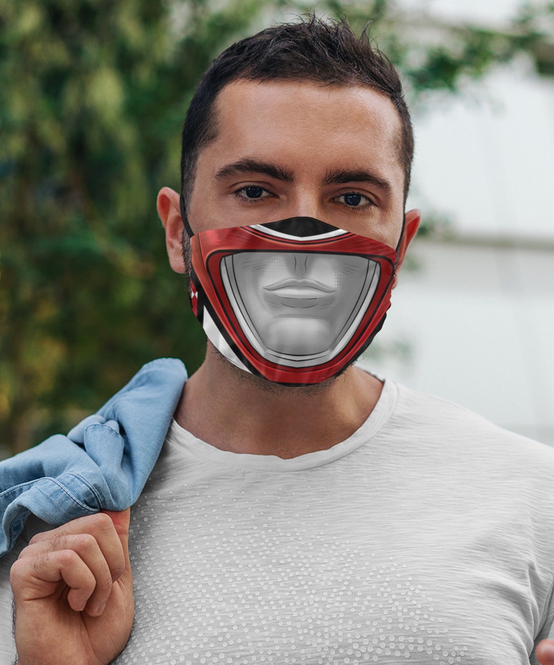 Red Cosplay Costume, Halloween Face Mask, Reusable Washable Mask ...