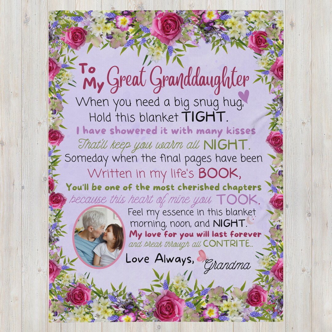 Great Granddaughter Blanket Our First Granddaughter Frame Blanket ...