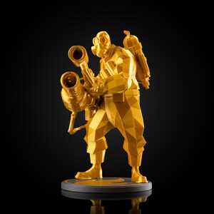 Team Fortress 2 Pyro Figurine | 3D Printed Low Poly TF2 Pyro Desktop ...