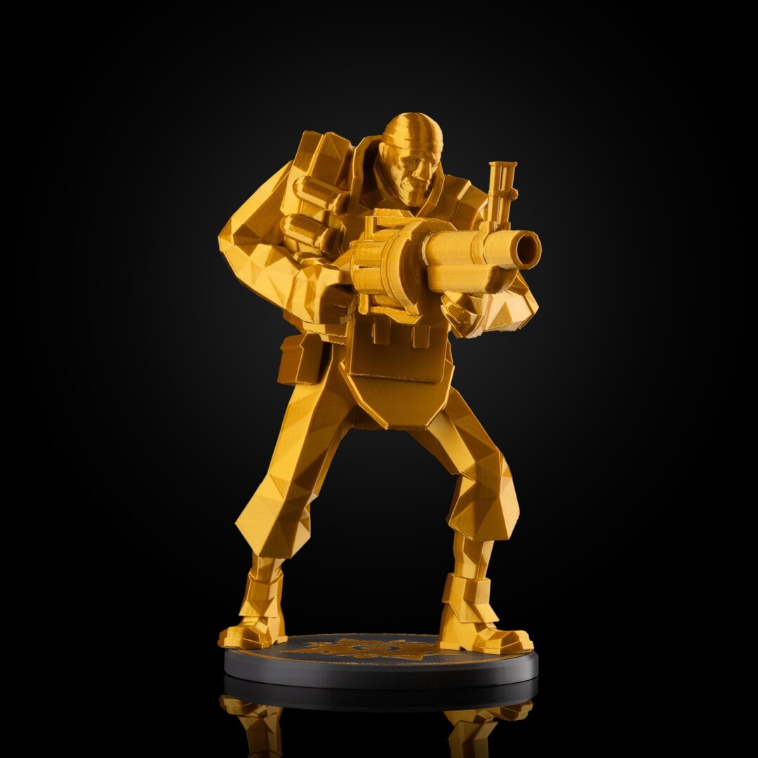 Team Fortress 2 Demoman Figurine | 3D Printed Low Poly TF2 Demoman ...
