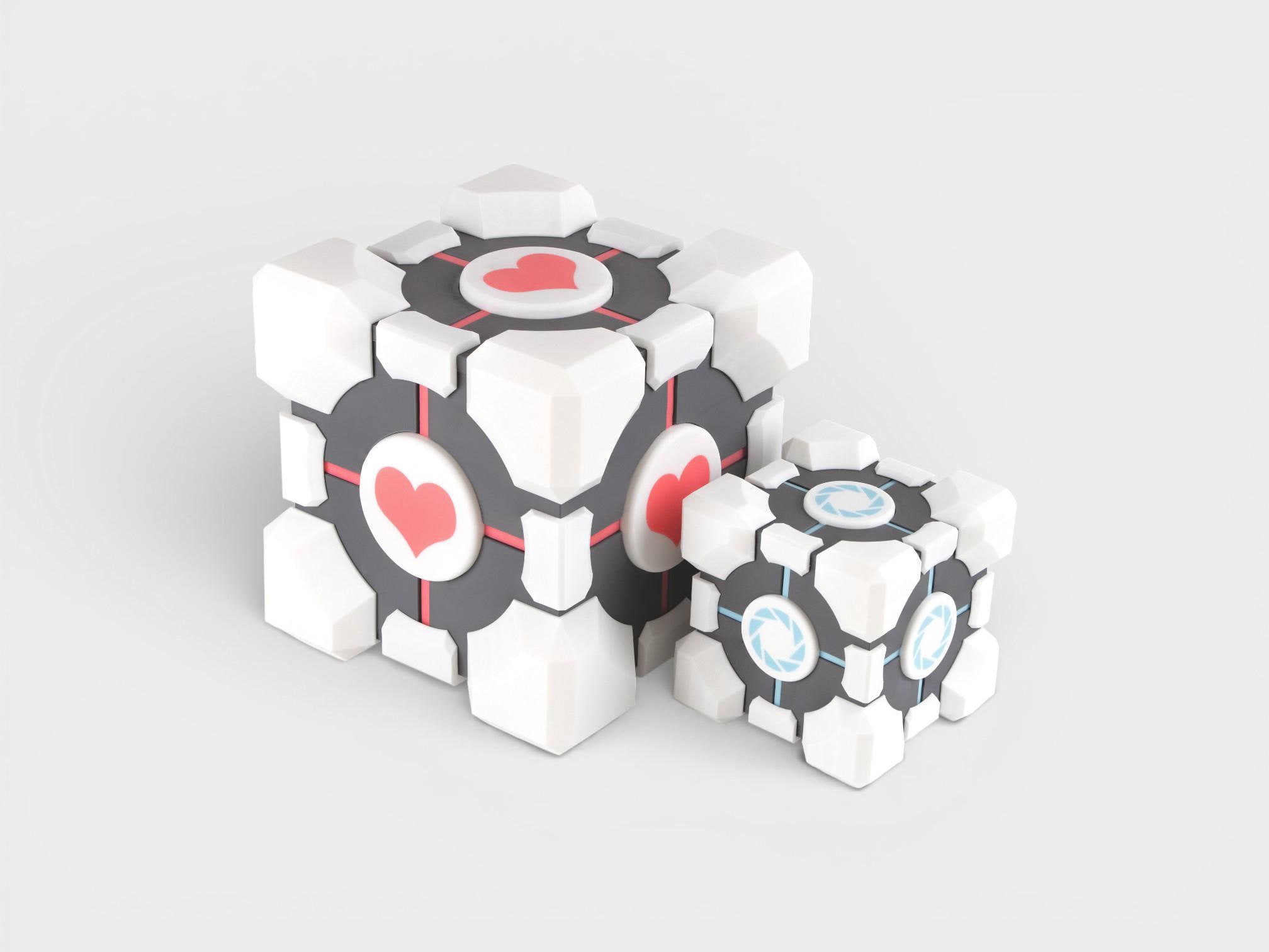 Weighted Companion Cube Box, Portal Video Game Aperture Science Storage ...