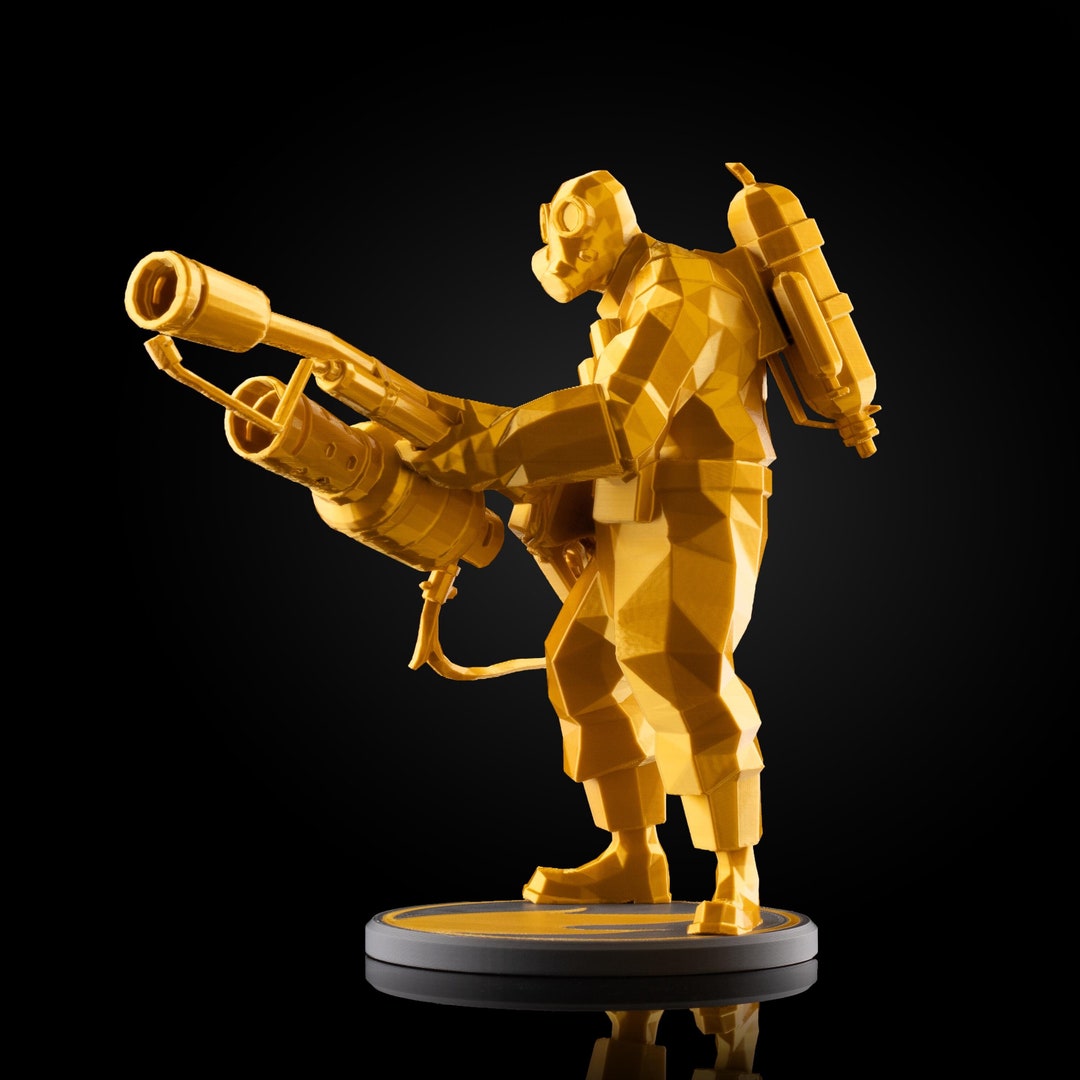 Team Fortress 2 Pyro Figurine | 3D Printed Low Poly TF2 Pyro Desktop Model | Choose Any Color ...