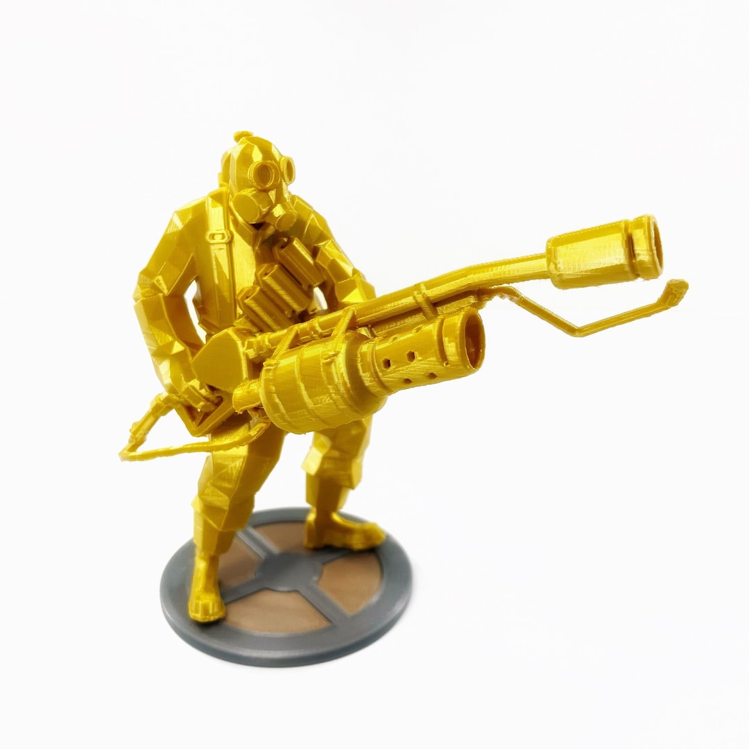 Team Fortress 2 Pyro Figure 3D Printed Low Poly TF2 Pyro Desktop Model ...