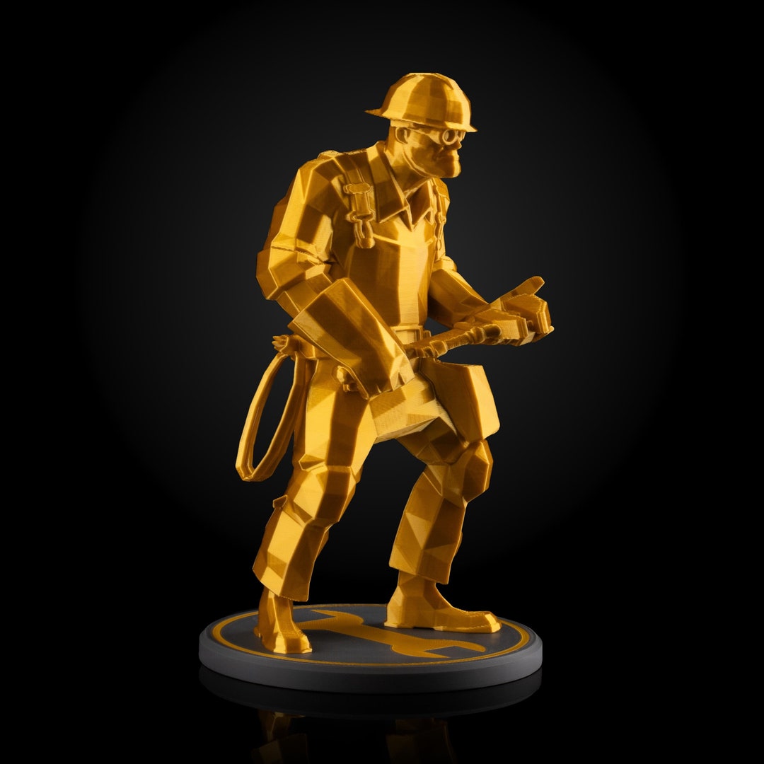 Team Fortress 2 Engineer Figurine | 3D Printed Low Poly TF2 Engineer Desktop Model | Choose Any ...