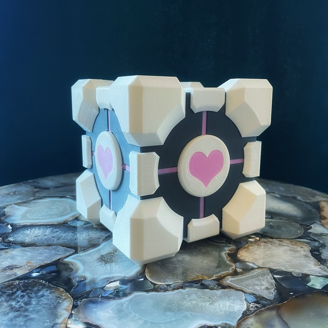 Portal Companion Cube Box 3D Printed Weighted Companion Cube - Etsy