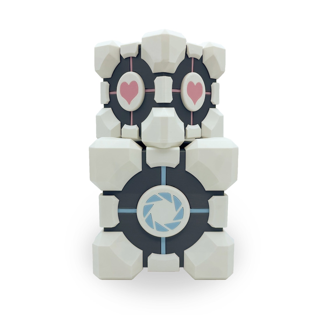 Portal Companion Cube Box | 3D Printed Weighted Companion Cube Storage ...