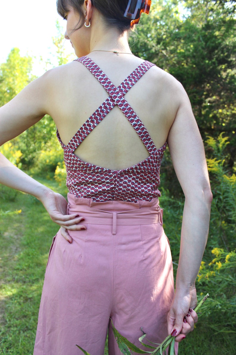 Cross Back Crop Top Digital PDF Sewing Pattern Sizes 0-14 - Etsy