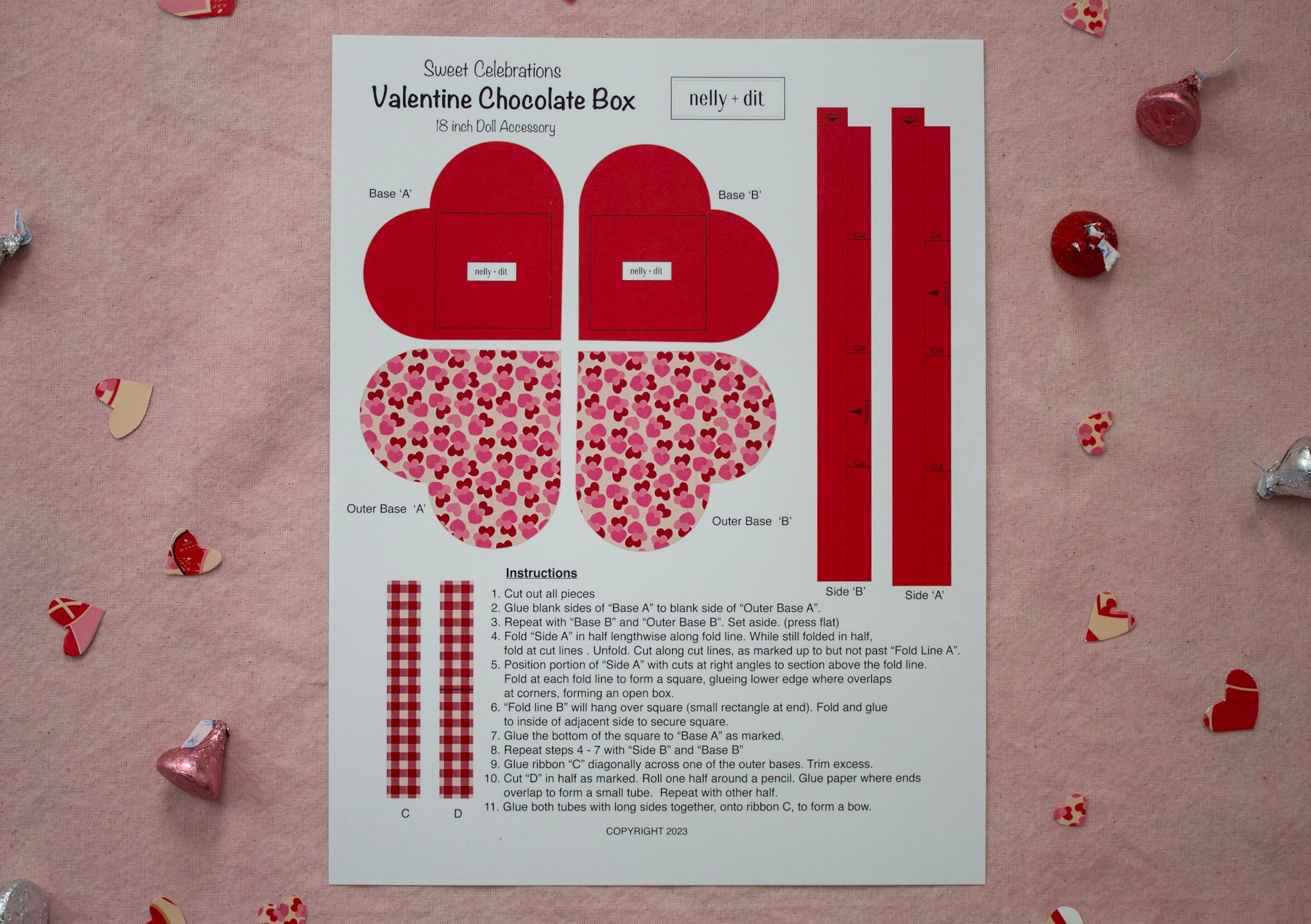 PDF Printable Chocolate Box Craft for 18" Dolls Such as American Girl ...