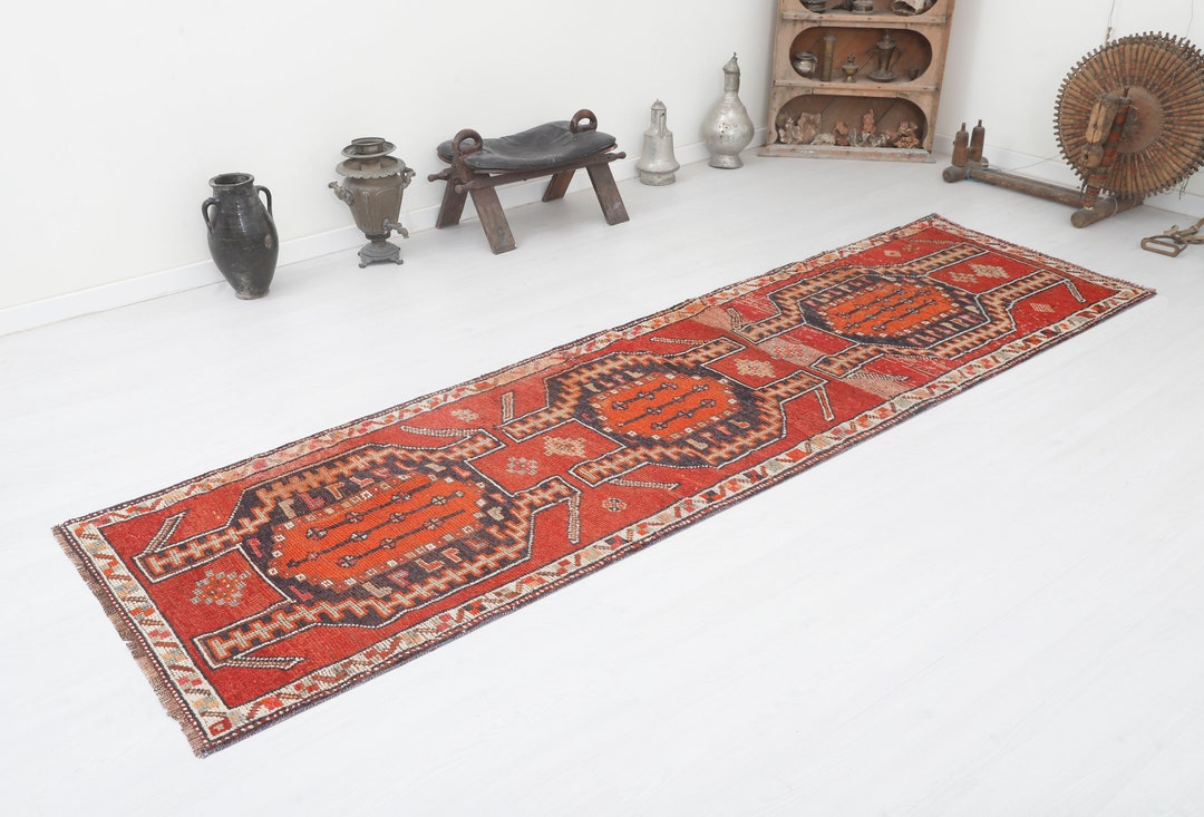 Oushak Runner Rug, 3x11 Rug, Runner Rug,vintage Rug,turkish Rug,vintage ...