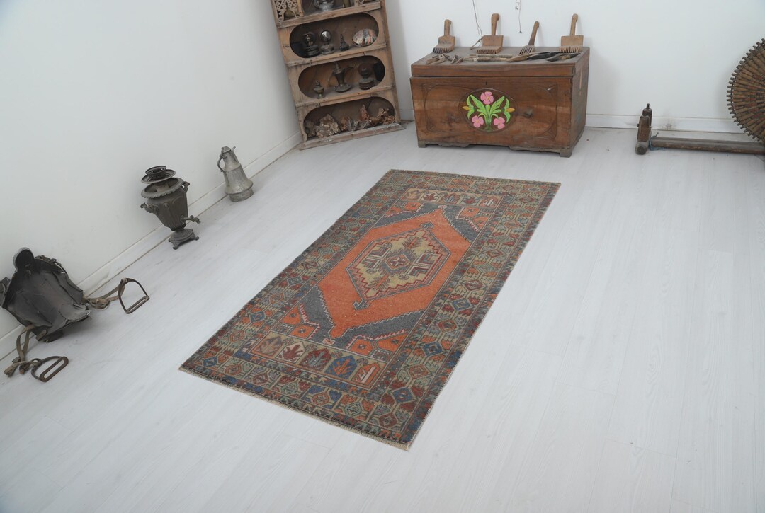 3x6 Oushak Turkish Rug, Vintage Anatolian Wool Cotton Carpet - Etsy UK