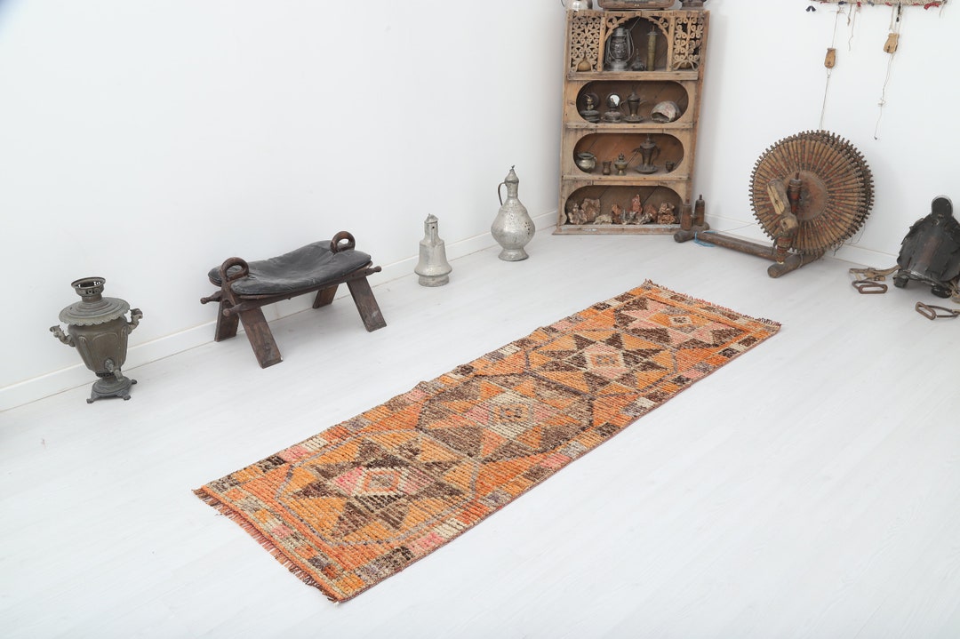 Turkey Runner, 2x8 Vintage Rug, 2x8 Turkish Runner, Runner Rug, Oushak ...