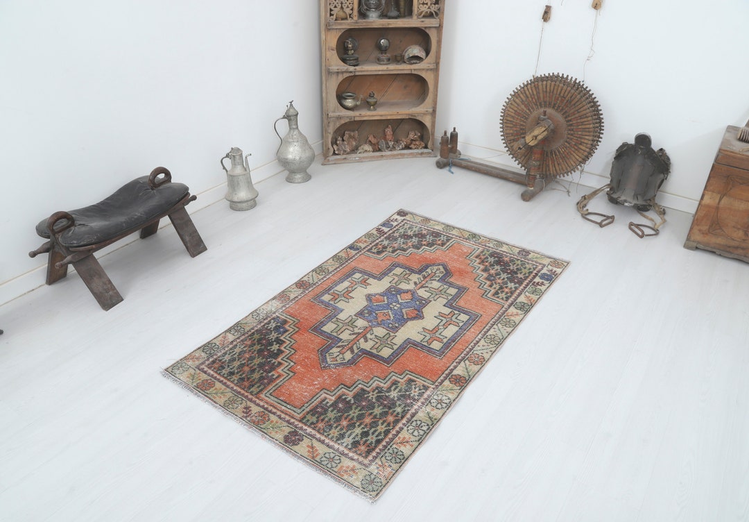 Anatolian Rug Muted Rug Faded Rug Pastel Rug Turkish Small - Etsy
