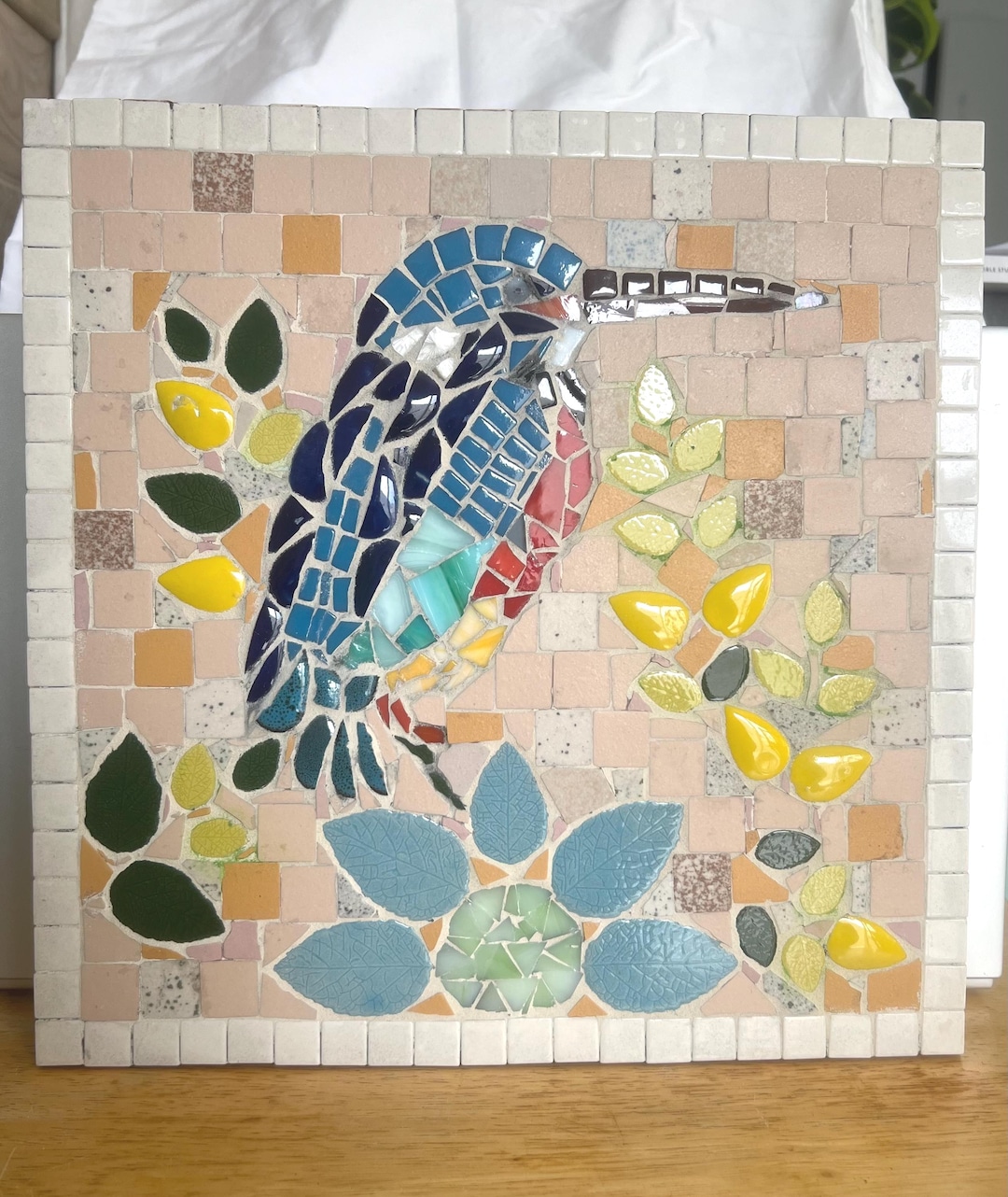 Mosaic Wall Art, Pretty Hummingbird in Nature, Handcrafted, 12 X 12 ...