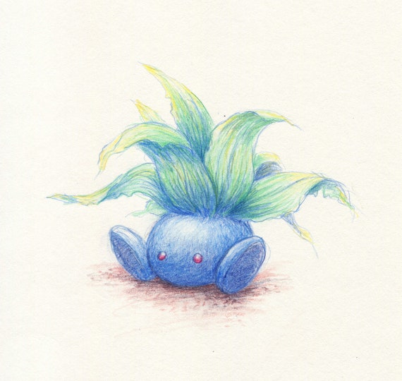 Oddish Colored Pencil Drawing | Etsy
