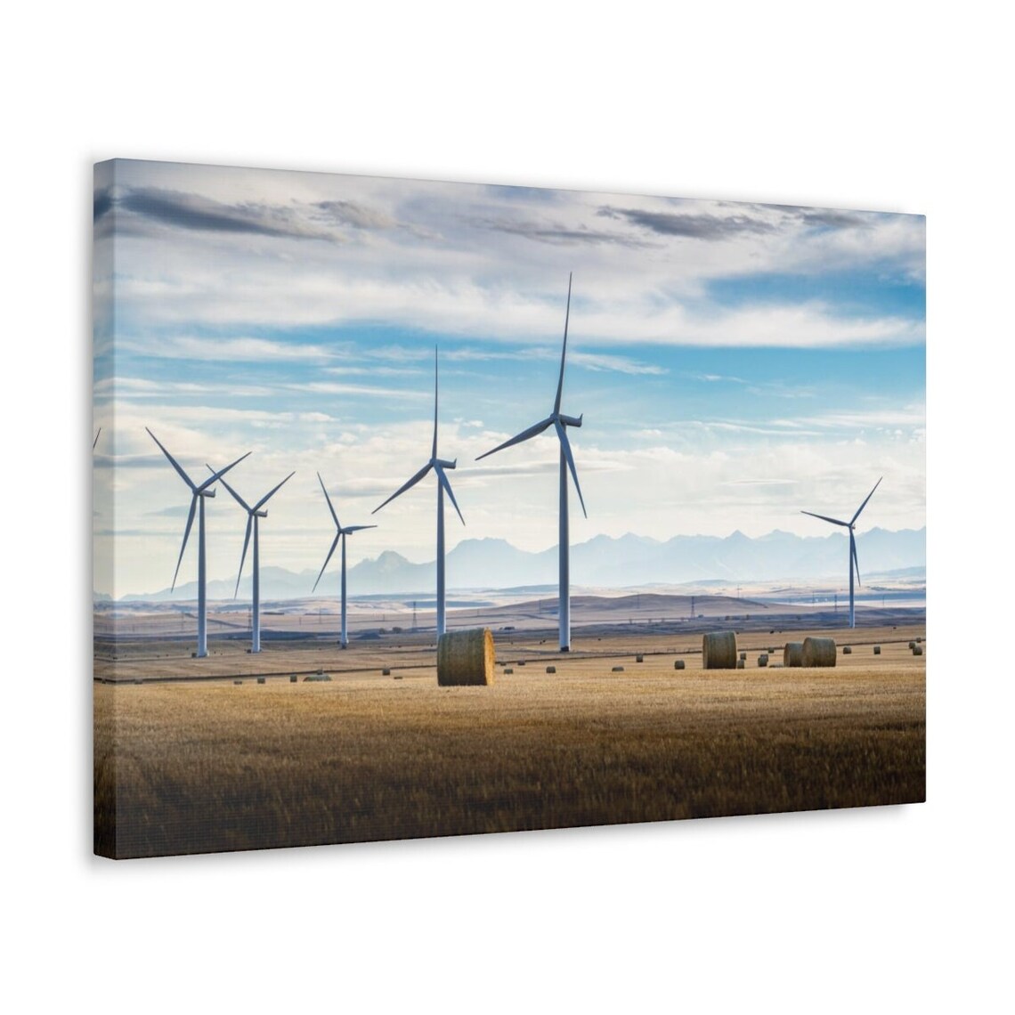 Wind Farm Canvas Print | Farmhouse Landscape Wall Art - Etsy