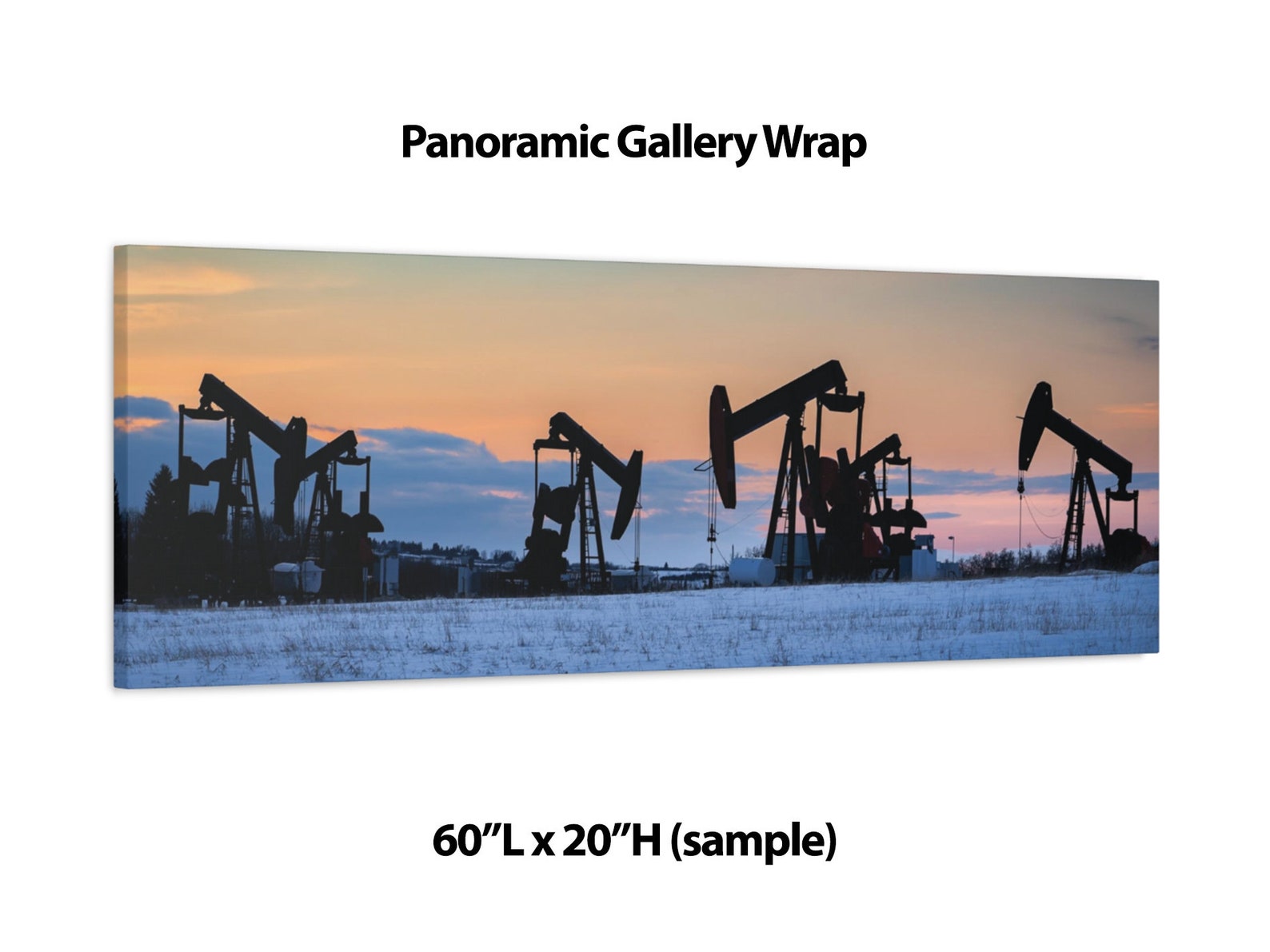 SUNSET PUMP JACKS | Oil and Gas Canvas Wrap | Corporate Decor | Home ...