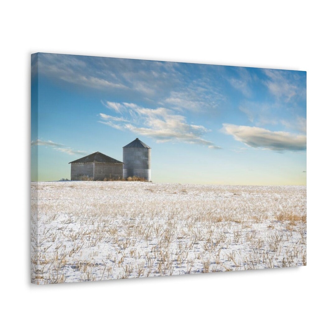 WINTER WHEAT Canvas Wrap | Grain Silos Art | Prairie Scene | Home ...