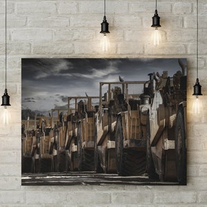 Row of Scrapers Canvas Print | Heavy Equipment Wall Art - Etsy