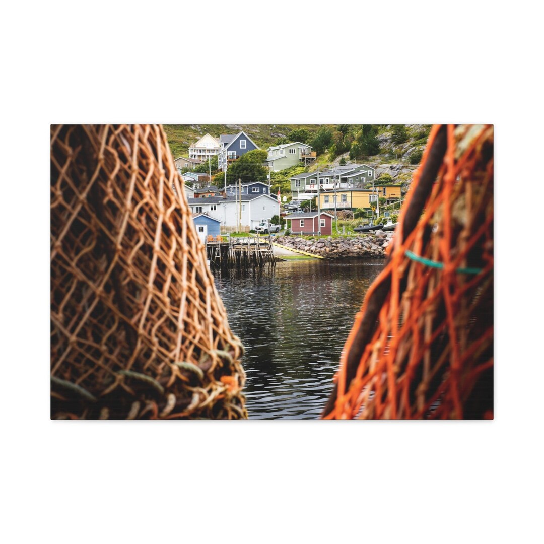 CRAB TRAPS CANVAS | Petty Harbour Scene | East Coast Art | Newfoundland ...