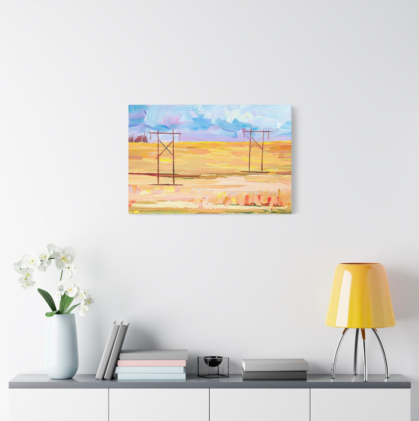 Power Poles Digital Download, High Voltage Oil Painting, Home Office ...