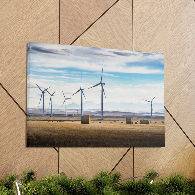 WIND FARM CANVAS Energy Worker Gift | Corporate Decor | Farmhouse Decor ...