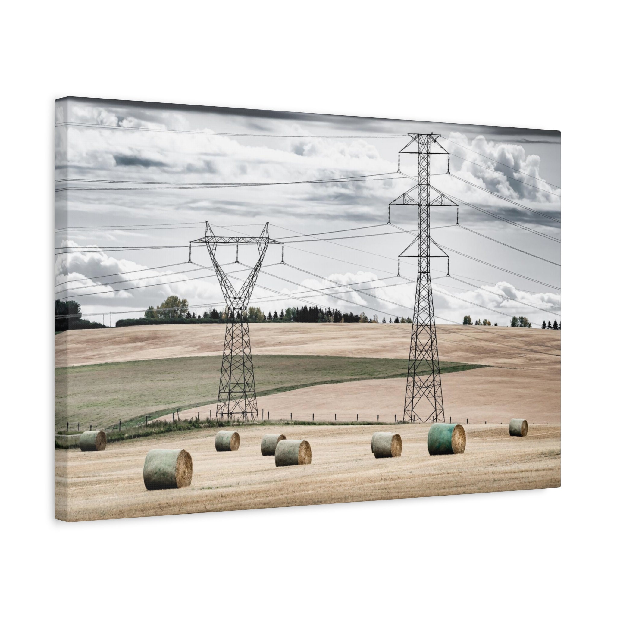 Transmission Towers Canvas Voltage Decor Electricity Artwork Power ...