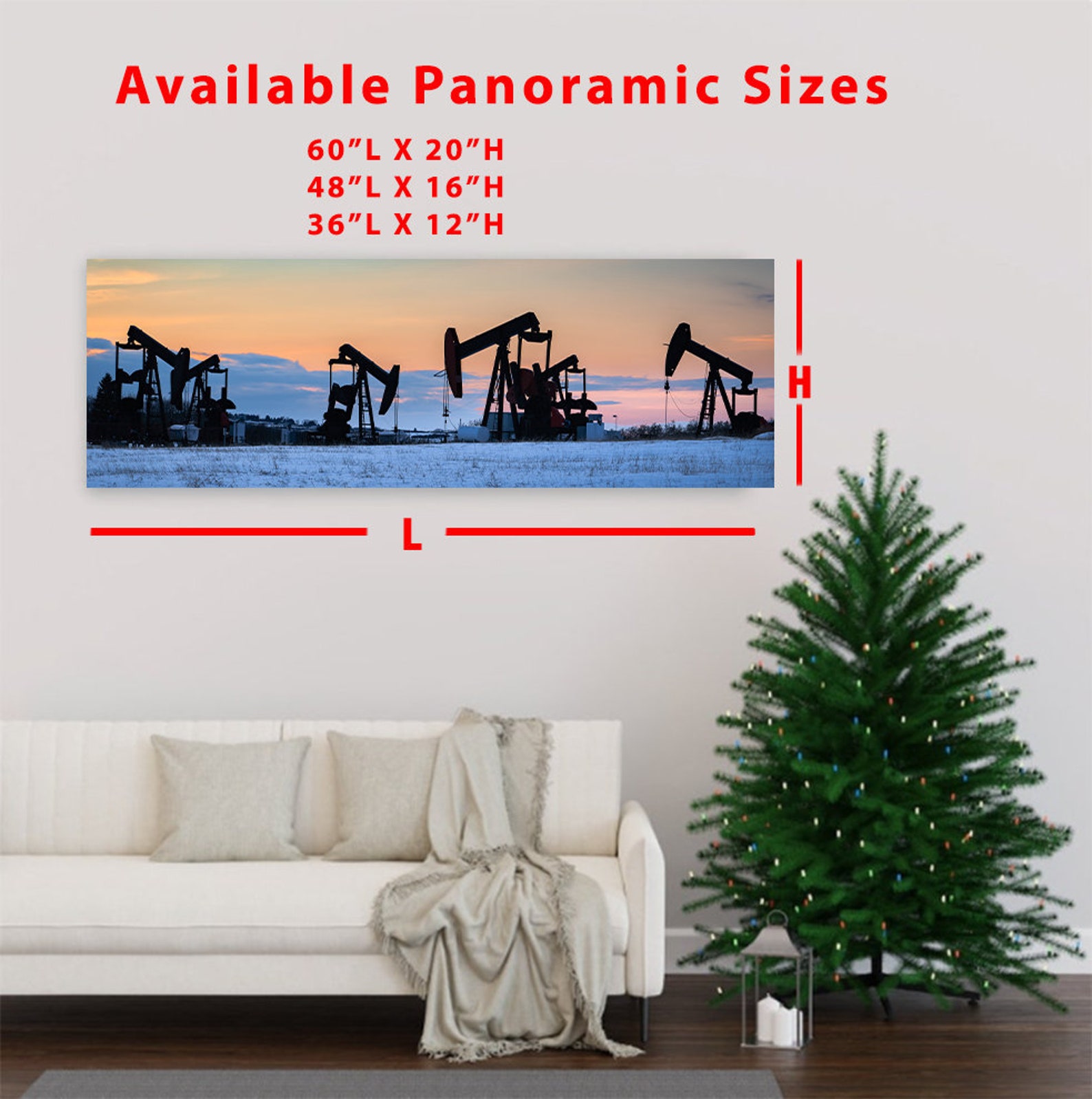 SUNSET PUMP JACKS | Oil and Gas Canvas Wrap | Corporate Decor | Home ...