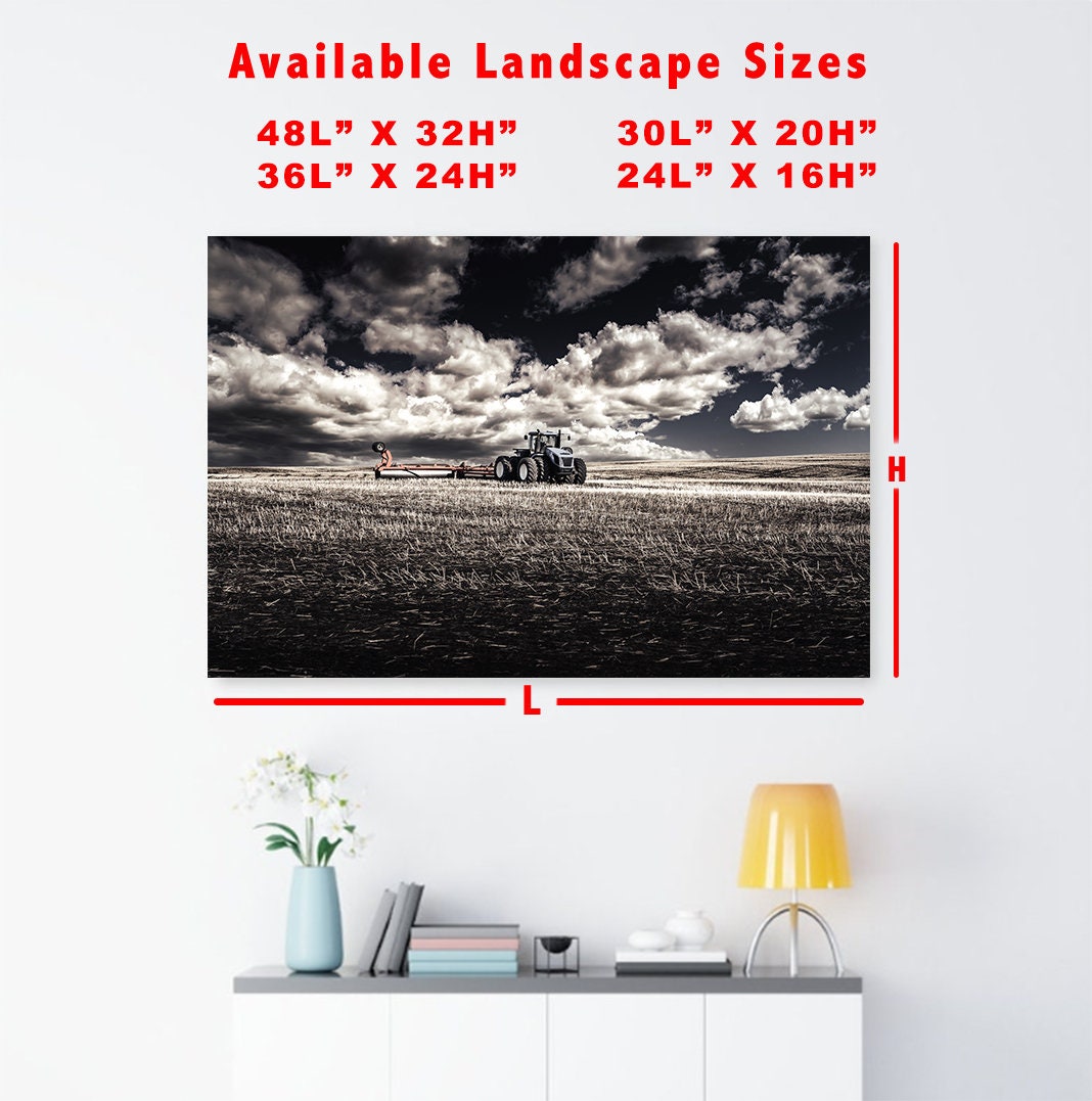 Large Tractor Canvas | Farmhouse Decor | Working Tractor Print ...