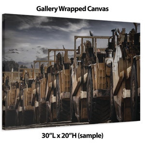 Row of Scrapers Canvas Print | Heavy Equipment Wall Art - Etsy