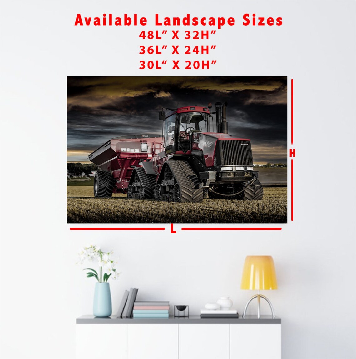 Case Tractor Canvas | Modern Tractor Canvas | Farmhouse Decor | Gift ...
