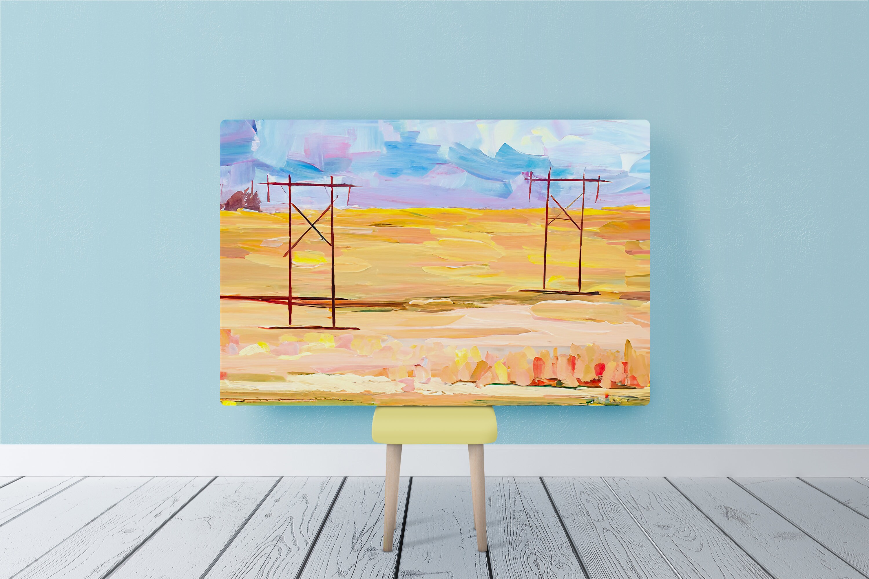 Power Poles Digital Download, High Voltage Oil Painting, Home Office ...