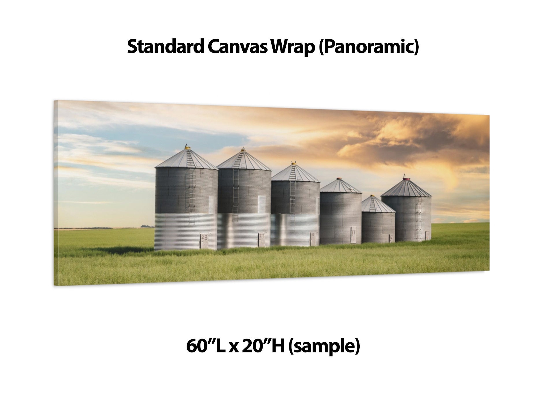 GRAIN BINS CANVAS | Alberta Prairies Print | Farmhouse Decor ...