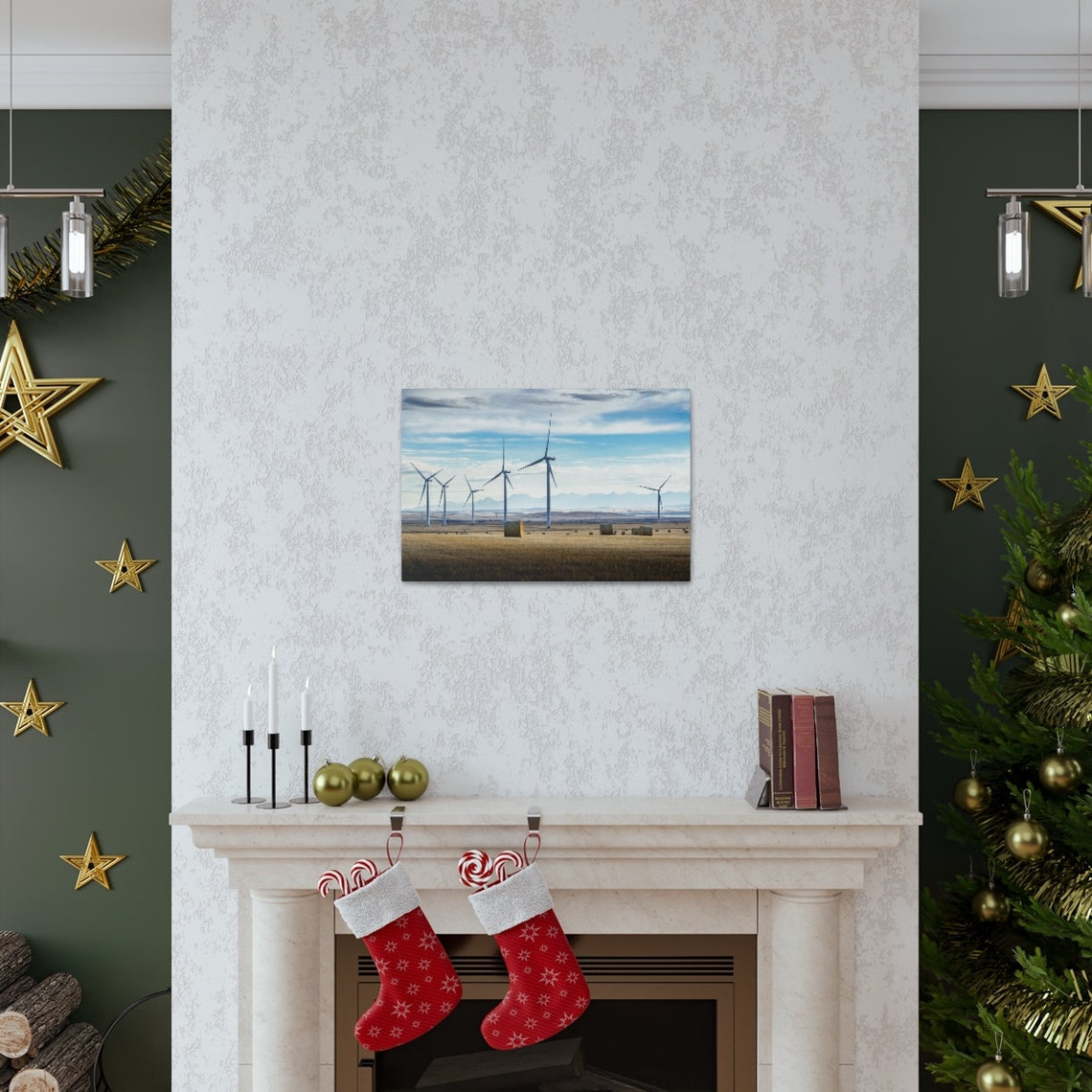 Wind Farm Canvas Print | Farmhouse Landscape Wall Art - Etsy