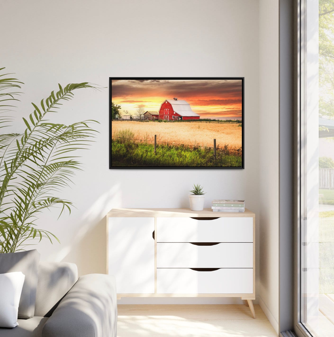 Red Barn Canvas | Farmhouse Print | Alberta Canada Landscape | Prairie ...