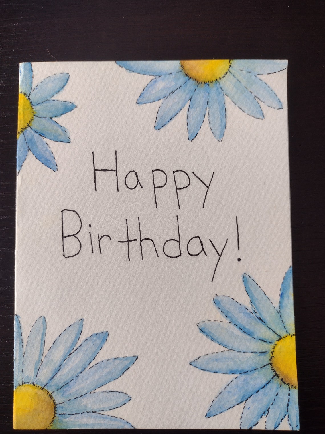 Hand-painted Custom Watercolor Birthday Card - Etsy