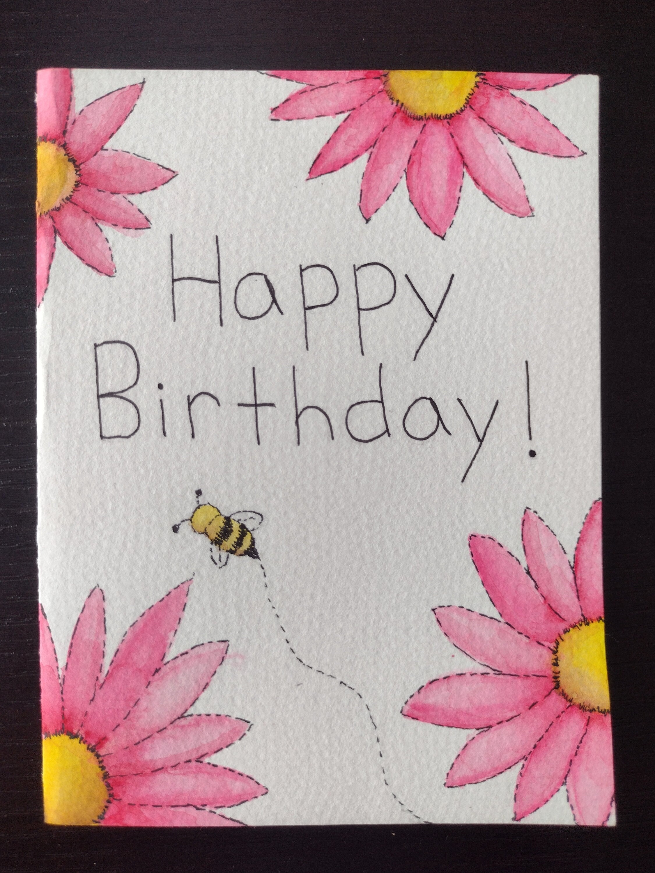 Hand-painted Custom Watercolor Birthday Card - Etsy
