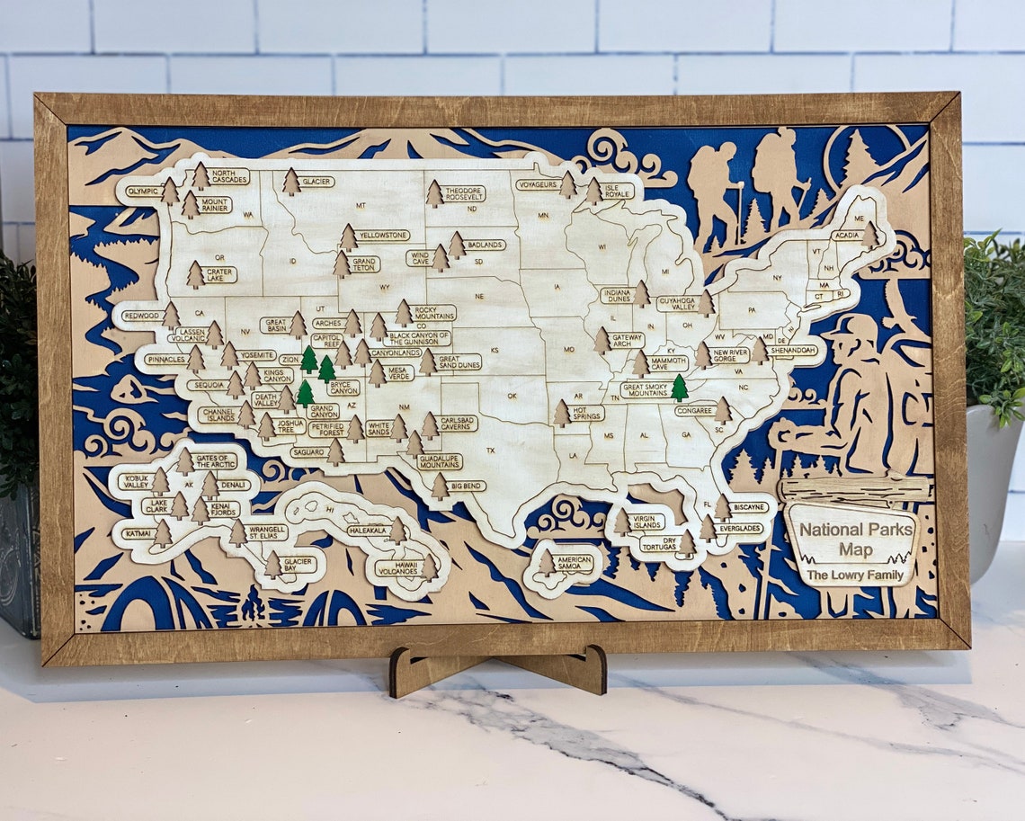 National Parks Travel Map - Personalized , National Parks Marker ...