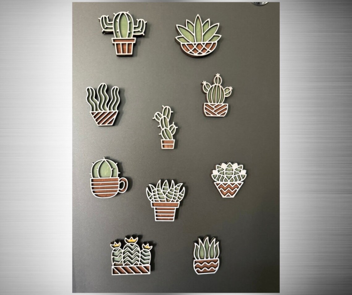 Succulent Magnets | Cactus Fridge Magnets, Set of 10 - Etsy