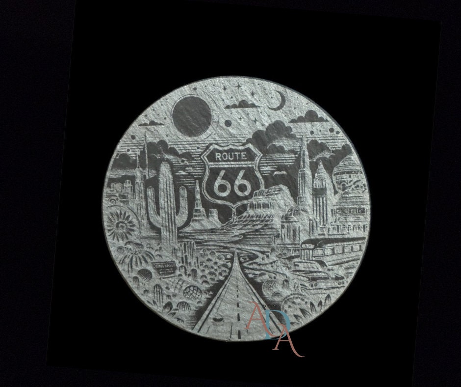 Route 66 Slate Coasters, Slate Coasters, Stone Coasters, Travel ...