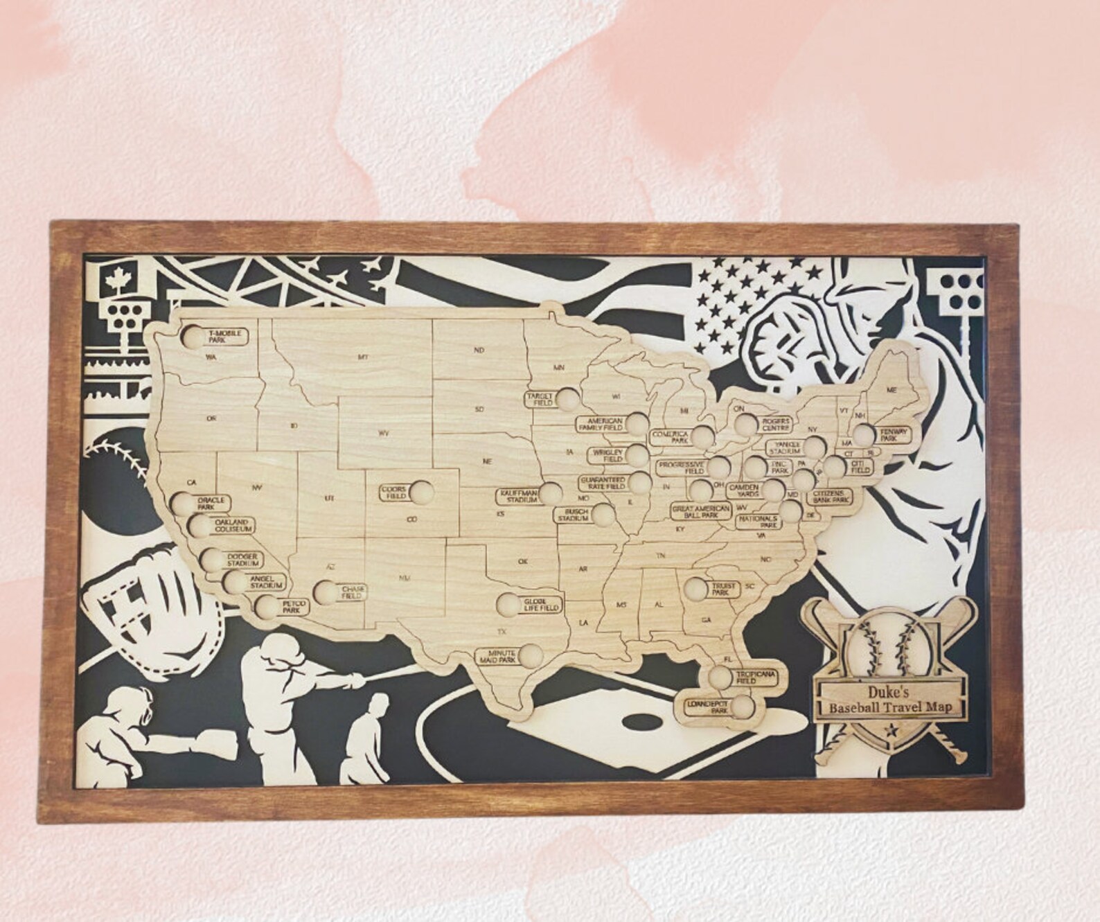 Major League Baseball Travel Park Map MLB Stadium Map - Etsy