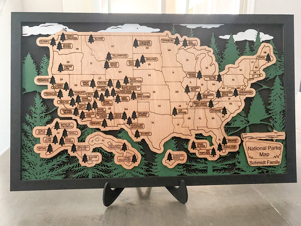 National Parks Travel Map - Personalized , National Parks Marker ...