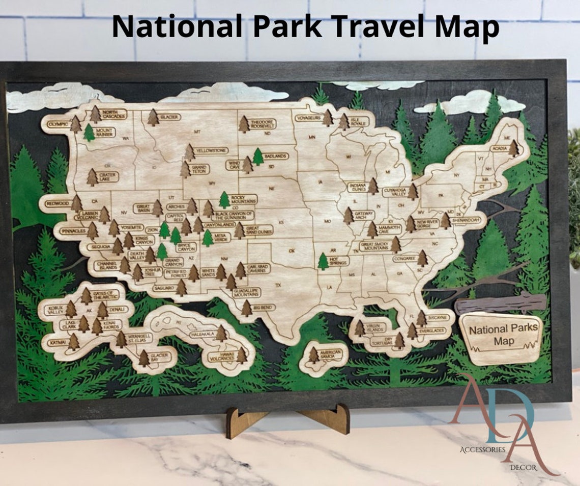 National Parks Travel Map - Personalized , National Parks Marker ...