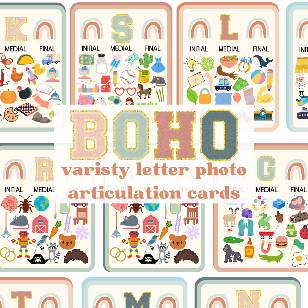 Boho Varsity Chenille Letter Themed Speech Language Therapy ...