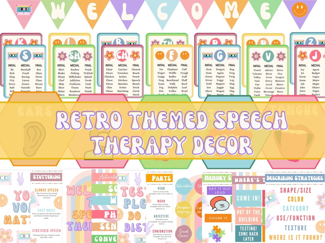 Retro Themed Speech Therapy Office/classroom Decor and Visual Aid ...