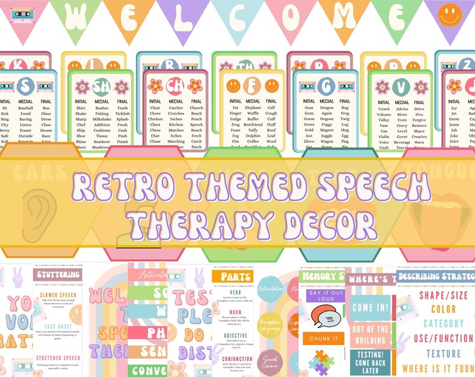 Retro Themed Speech Therapy Office/classroom Decor and Visual Aid ...