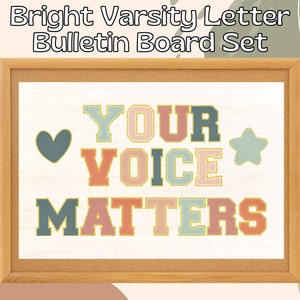 Boho Varsity Your Voice Matters Letters for Speech Therapy Bulletin ...