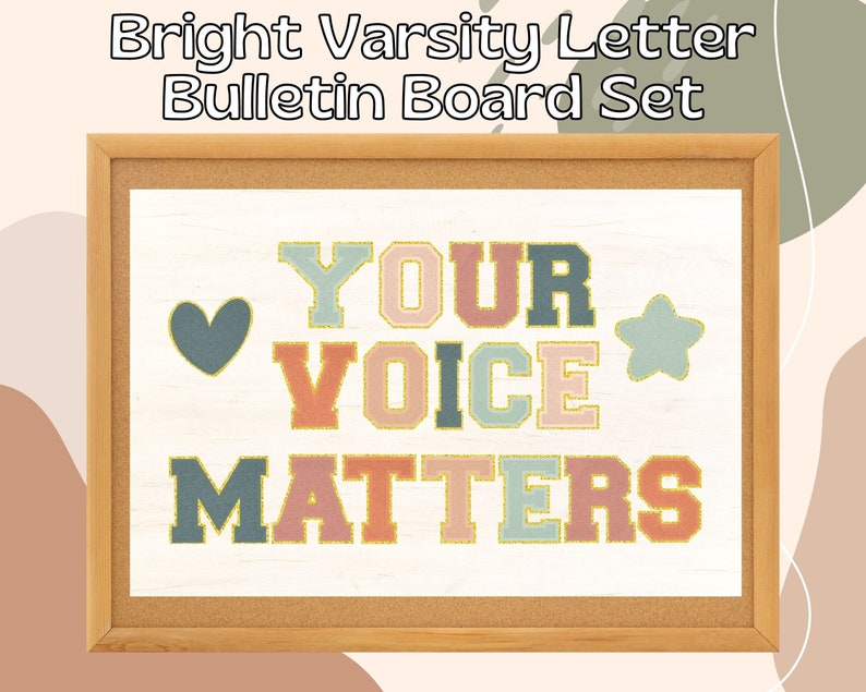 Boho Varsity Your Voice Matters Letters for Speech Therapy Bulletin ...