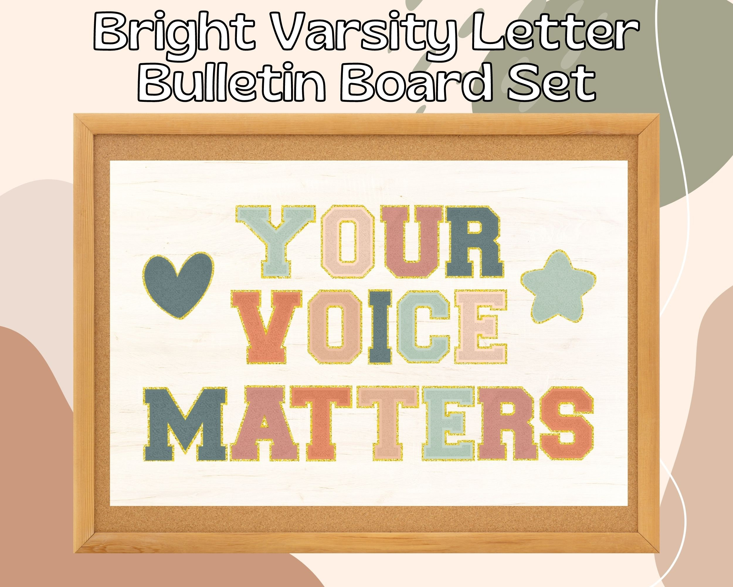 Boho Varsity Your Voice Matters Letters for Speech Therapy Bulletin ...